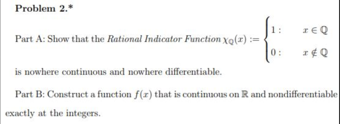 Solved Part A Show That The Rational Indicator Function 7145
