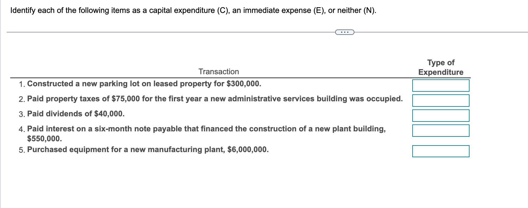 Solved Identify each of the following items as a capital | Chegg.com