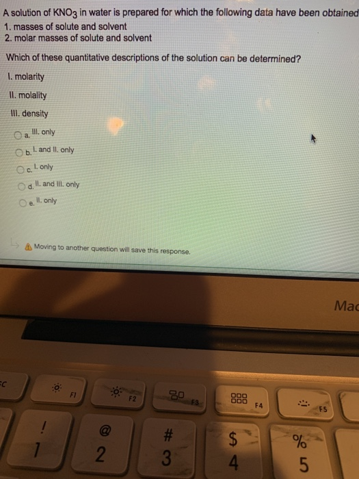 Solved A solution of KNO3 in water is prepared for which the | Chegg.com