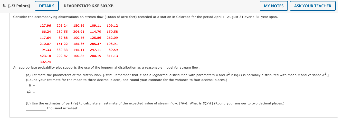 Solved 5. [0/2 points) DETAILS PREVIOUS ANSWERS DEVORESTAT9 | Chegg.com