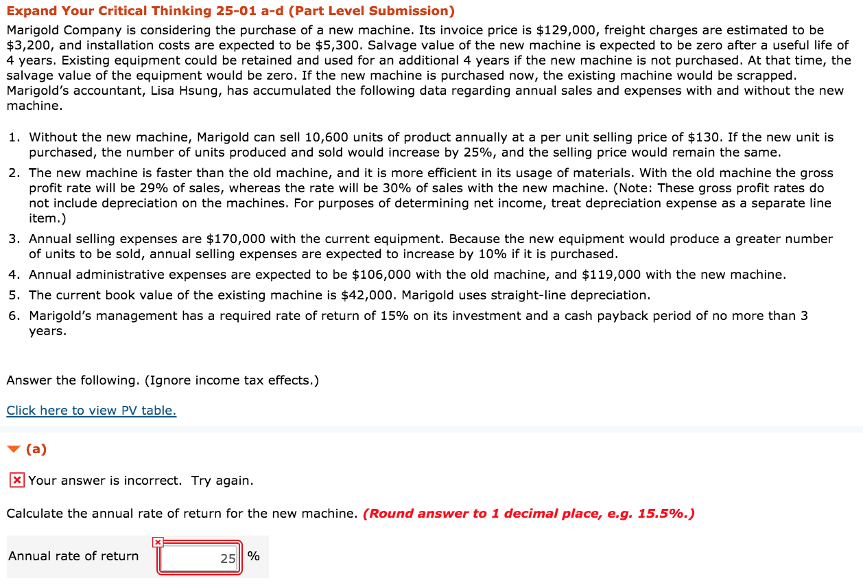 Solved Expand Your Critical Thinking 25-01 a-d (Part Level | Chegg.com