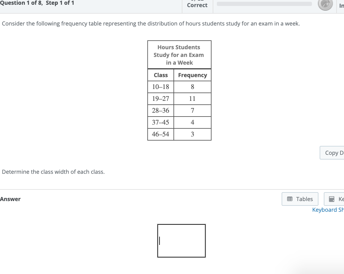 Solved Question 1 of 8, Step 1 of 1 Correct Consider the | Chegg.com
