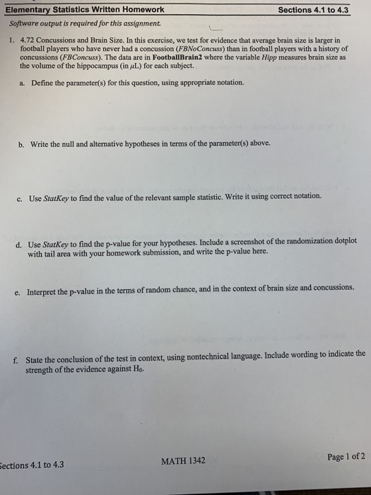 Elementary Statistics Written Homework Sections 4.1 | Chegg.com