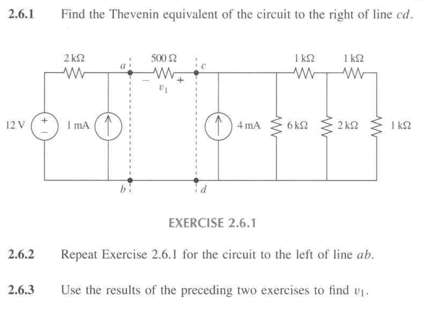 Solved EXERCISE 2.6.12.6.1 ﻿Find the Thevenin equivalent of | Chegg.com