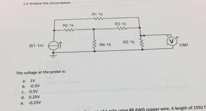 Solved 1.0 Analyze the circuit below: R1 1k R2 1k R3 1k 望 | Chegg.com