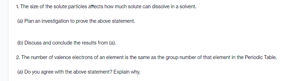 Solved 1. The size of the solute particles affects how much | Chegg.com