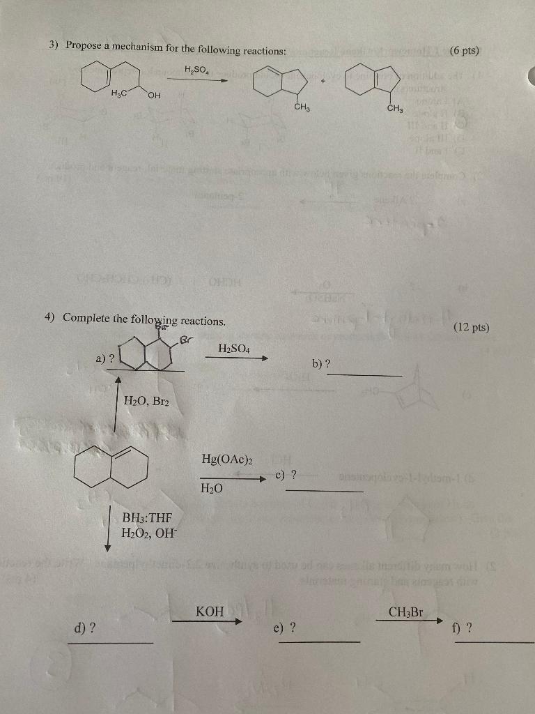 Solved 3) Propose a mechanism for the following reactions: | Chegg.com