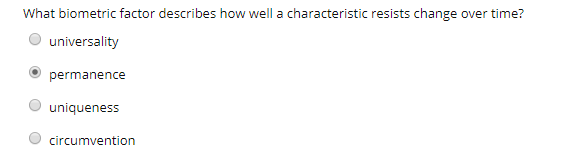 Solved What biometric factor describes how well a | Chegg.com