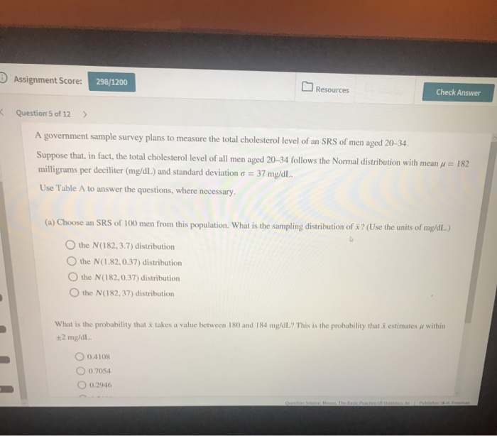 Solved Assignment Score: 298/1200 Resources Check Answer | Chegg.com