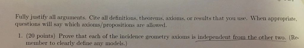 Solved prove that each of the incidence geometry axioms is | Chegg.com