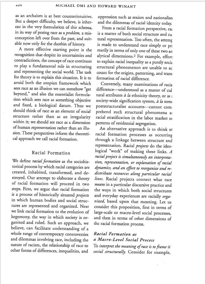 Solved 424 MICHAEL OMI AND HOWARD WINANT as an archaism is | Chegg.com