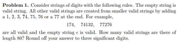 Solved Problem 1. Consider strings of digits with the | Chegg.com