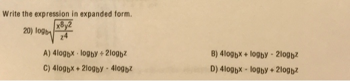 Solved Write the expression in expanded form. log b | Chegg.com
