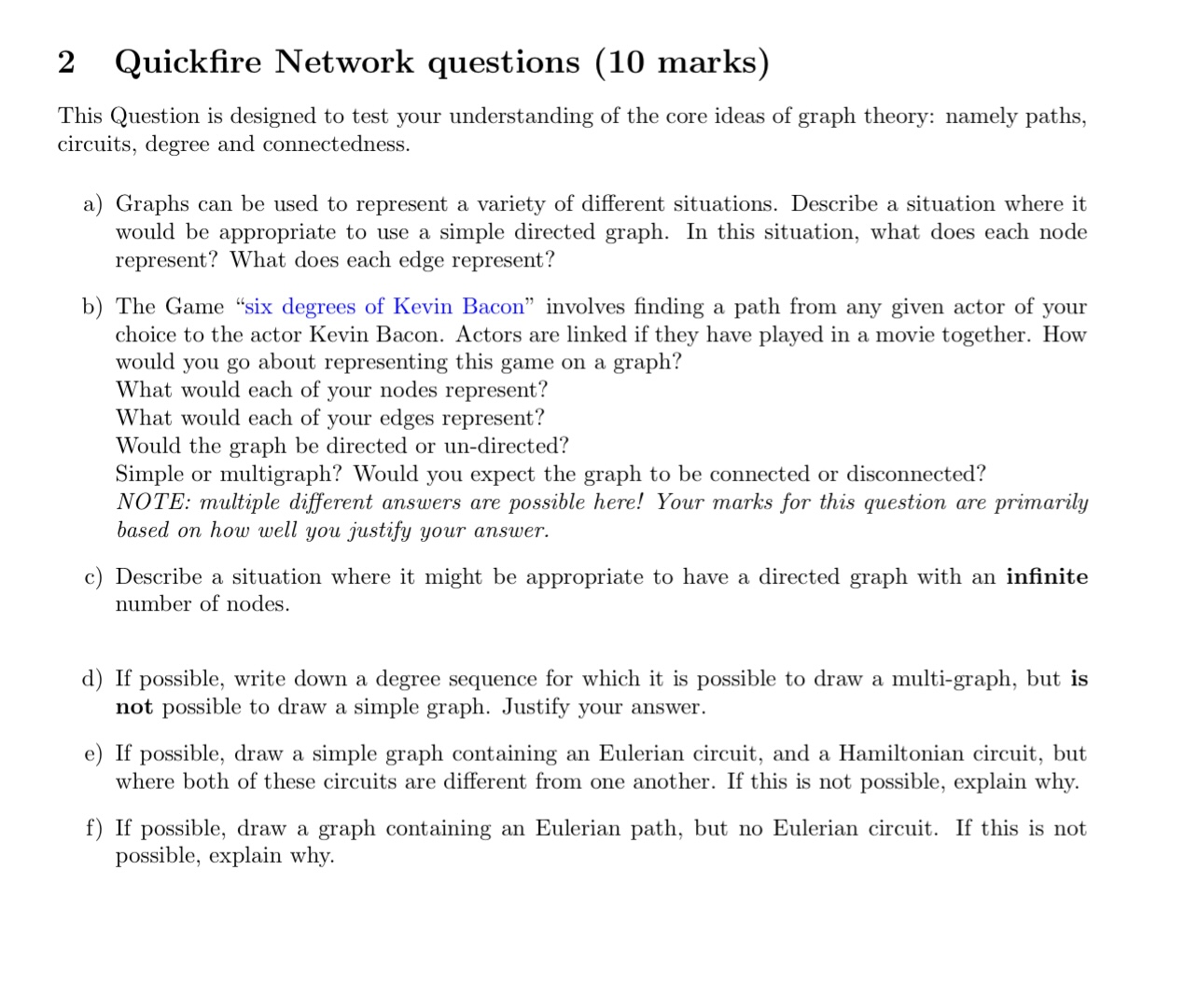 Solved 2 Quickfire Network questions (10 marks) This | Chegg.com