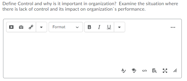 Solved Define Control and why is it important in | Chegg.com