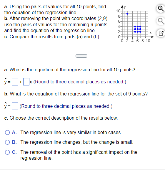 Solved a. ﻿Using the pairs of values for all 10 ﻿points, | Chegg.com