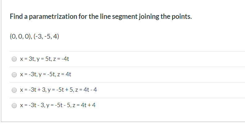 Solved Find a parametrization for the line segment joining | Chegg.com