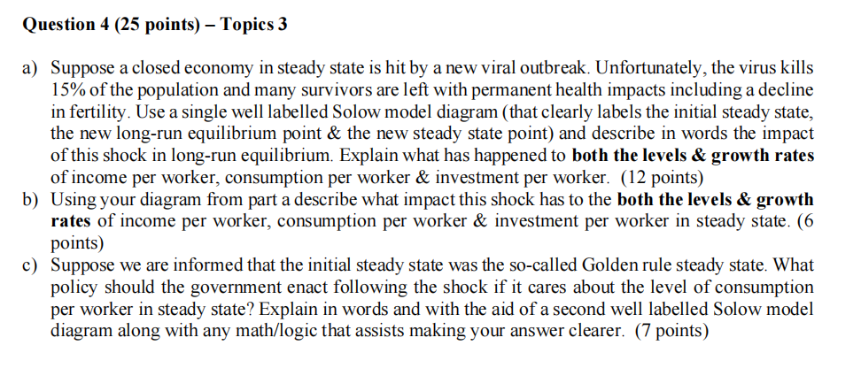 Solved Question 4 (25 points) - Topics 3 a) Suppose a closed | Chegg.com