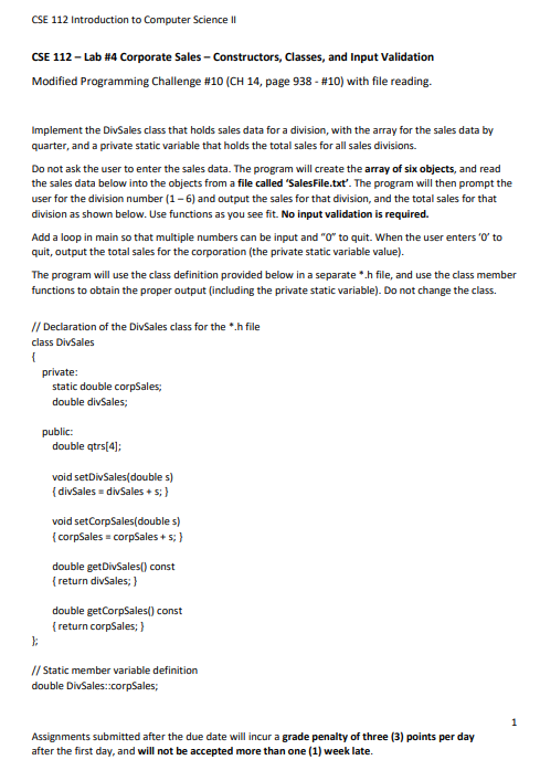 Solved CSE 112 Introduction to Computer Science II CSE 112 - | Chegg.com