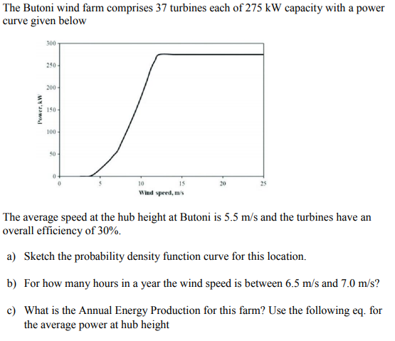 The Butoni wind farm comprises 37 turbines each of | Chegg.com