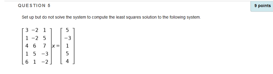 Solved QUESTION 5 9 points Set up but do not solve the | Chegg.com