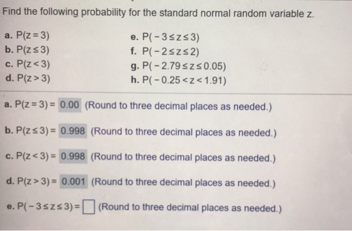 Solved Find the following probability for the standard | Chegg.com