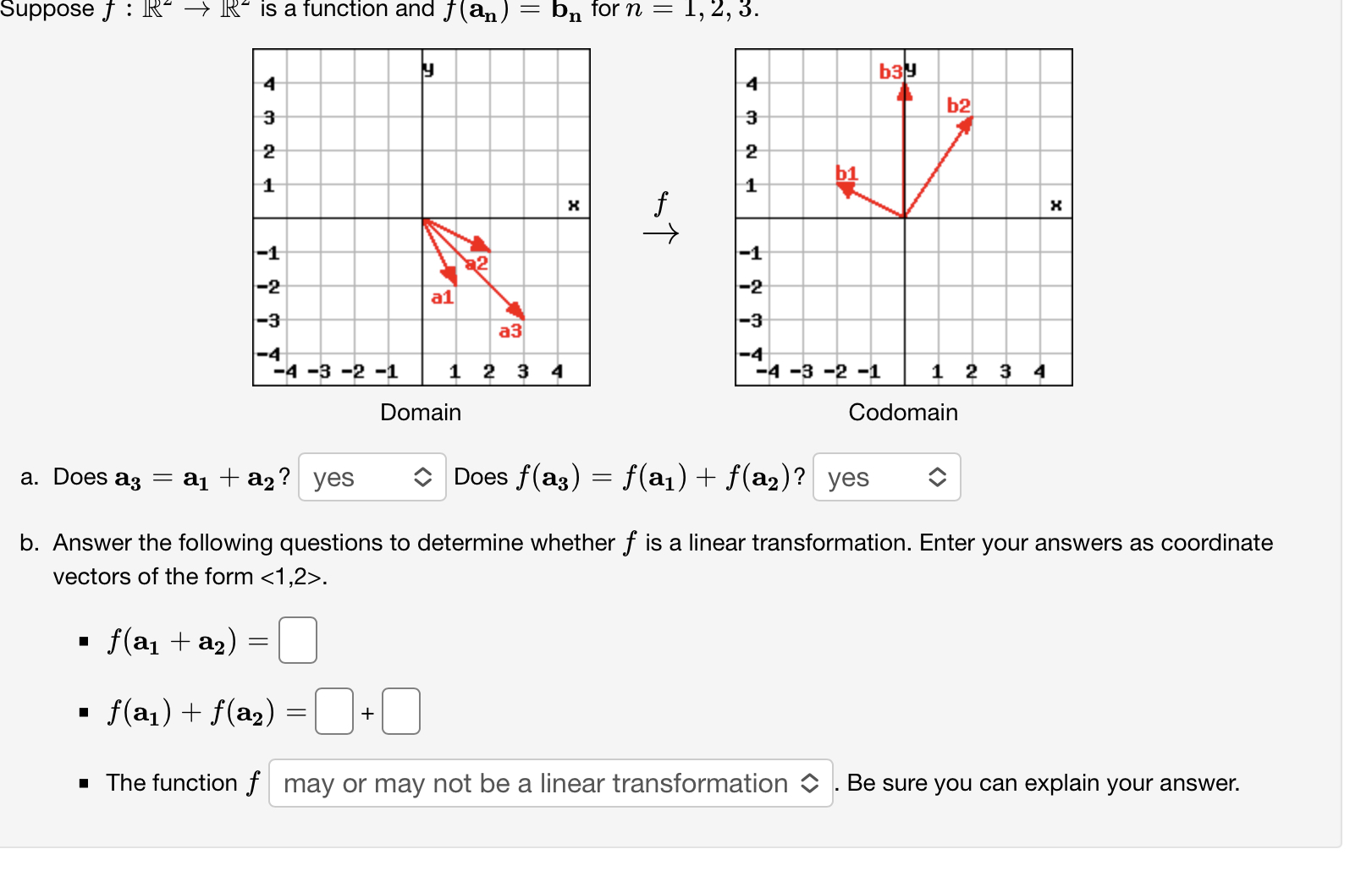 Solved uppose f:R2→R2 is a function and f(an)=bn for n=1,2,3 | Chegg.com