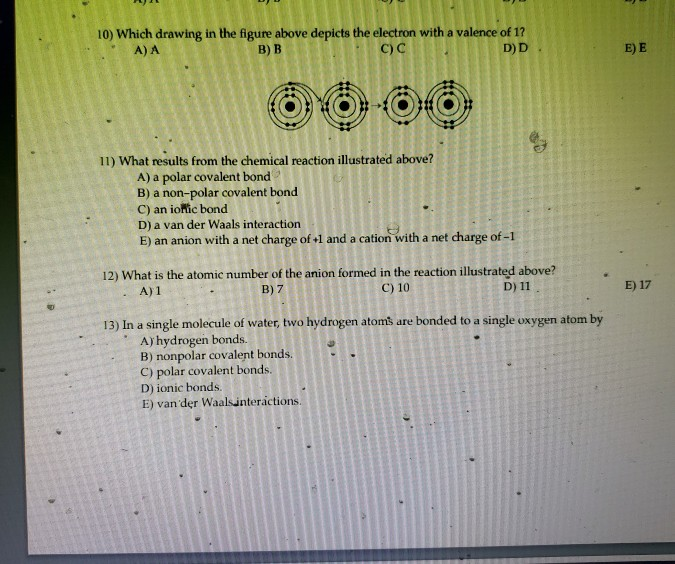 Solved 10) Which drawing in the figure above depicts the | Chegg.com