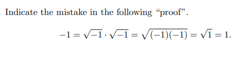 Solved Indicate the mistake in the following “proof". | Chegg.com