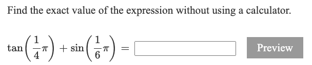 Solved Find the exact value of the expression without using | Chegg.com