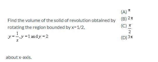 Solved Find the volume of the solid of revolution obtained | Chegg.com