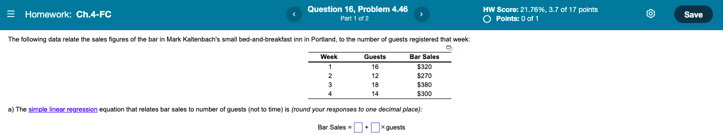 Solved = Homework: Ch.4-FC Question 16, Problem 4.46 Part 1 | Chegg.com