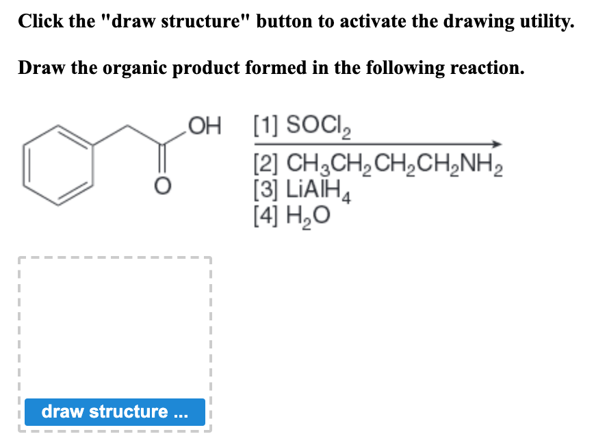 Solved Click the "draw structure" button to activate the | Chegg.com