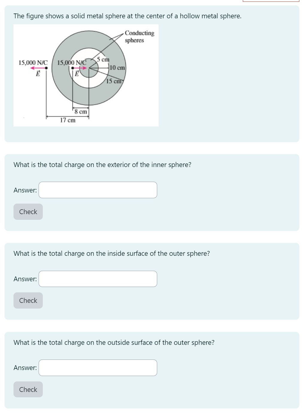 Solved The figure shows a solid metal sphere at the center | Chegg.com