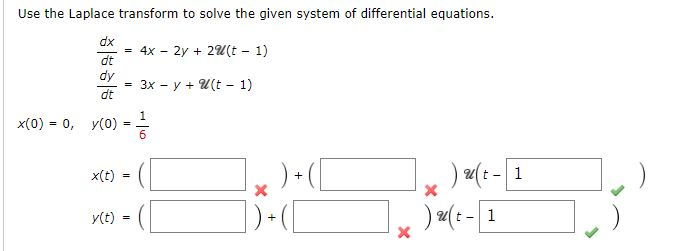 Solved Use the laplace transform to solve the given system | Chegg.com