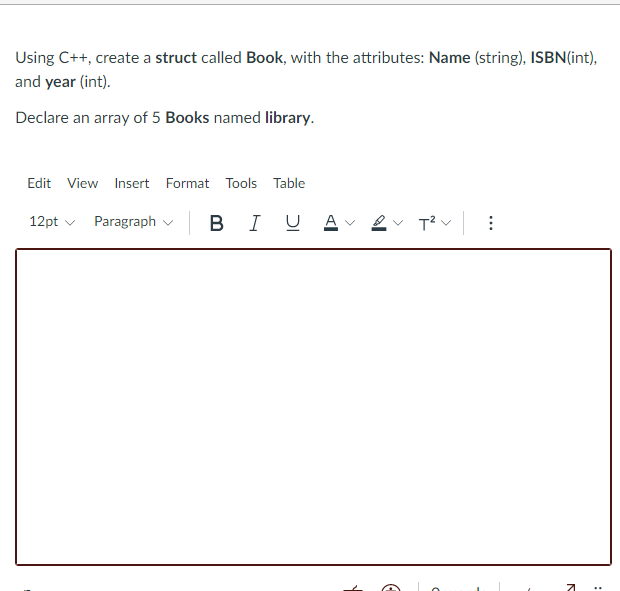 Solved Using C++, create a struct called Book, with the | Chegg.com