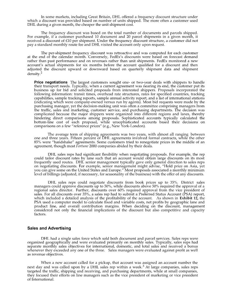 Solved DHL Worldwide Express Company Background and | Chegg.com