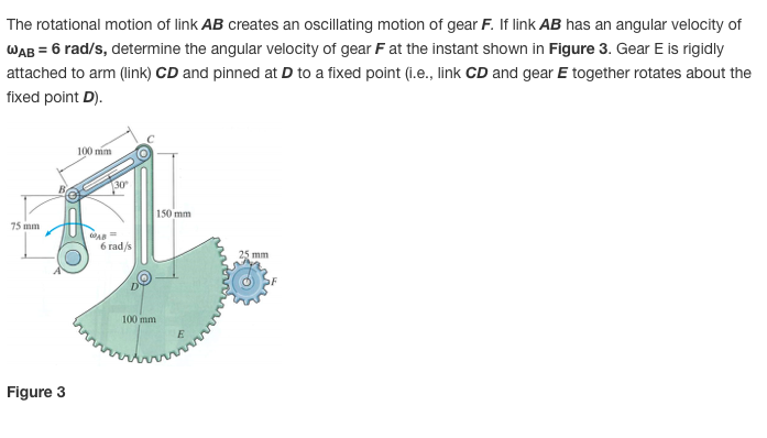 Solved The rotational motion of link AB creates an | Chegg.com