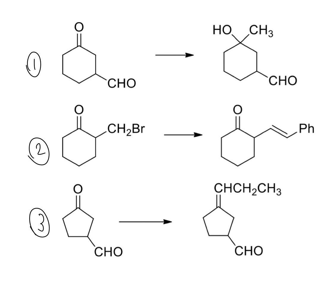 Solved HOCH3 od- CHO CHO CH2Br Ph CHCH2CH3 CHO CHO | Chegg.com