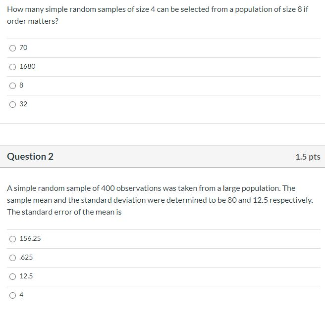 Solved How many simple random samples of size 4 can be | Chegg.com