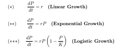Solved dP (dt r (Linear Growth) d P dt rP (Exponential | Chegg.com