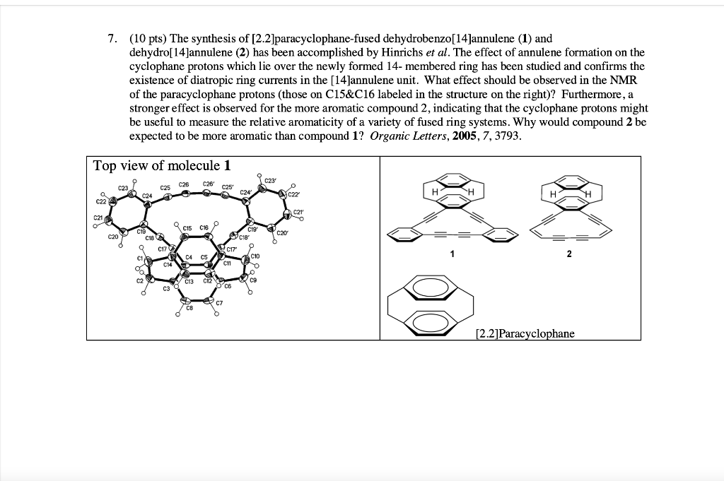 Solved 7. (10 pts) The synthesis of | Chegg.com