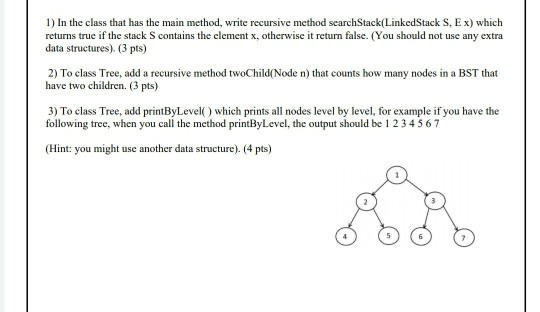 Solved 1) In the class that has the main method, write | Chegg.com