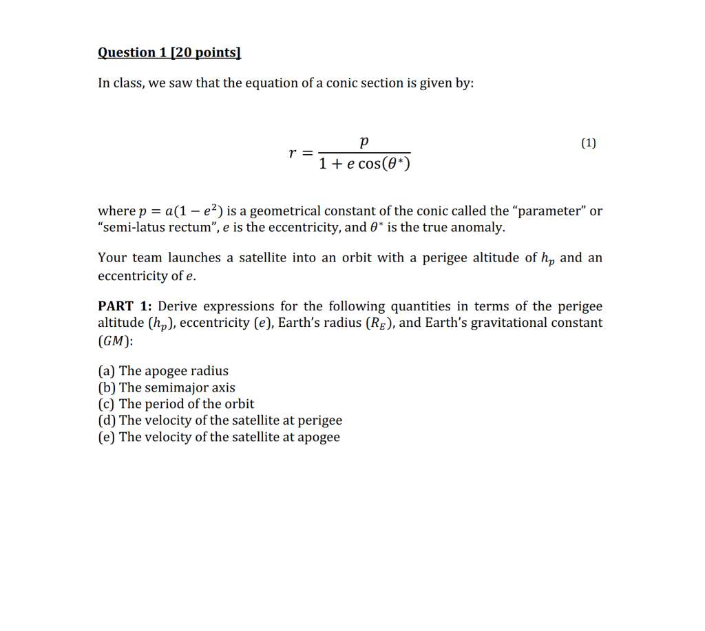 Solved Question 1 [20 points) In class, we saw that the | Chegg.com
