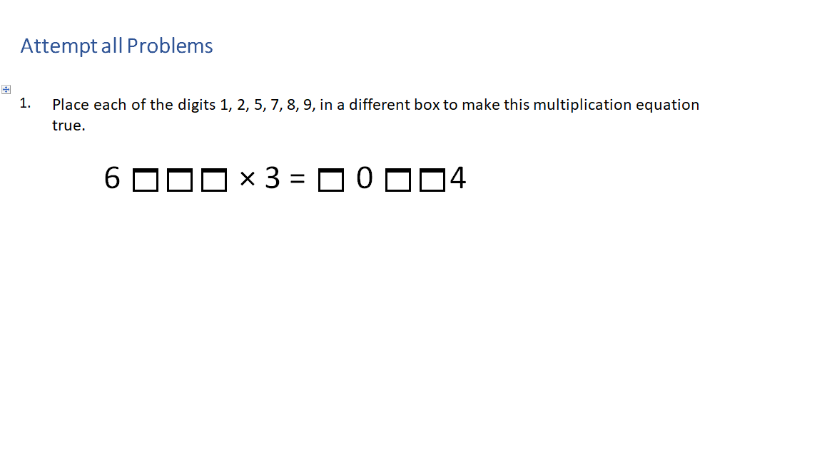 Solved Place each of the digits 1,2,5,7,8,9, in a different | Chegg.com