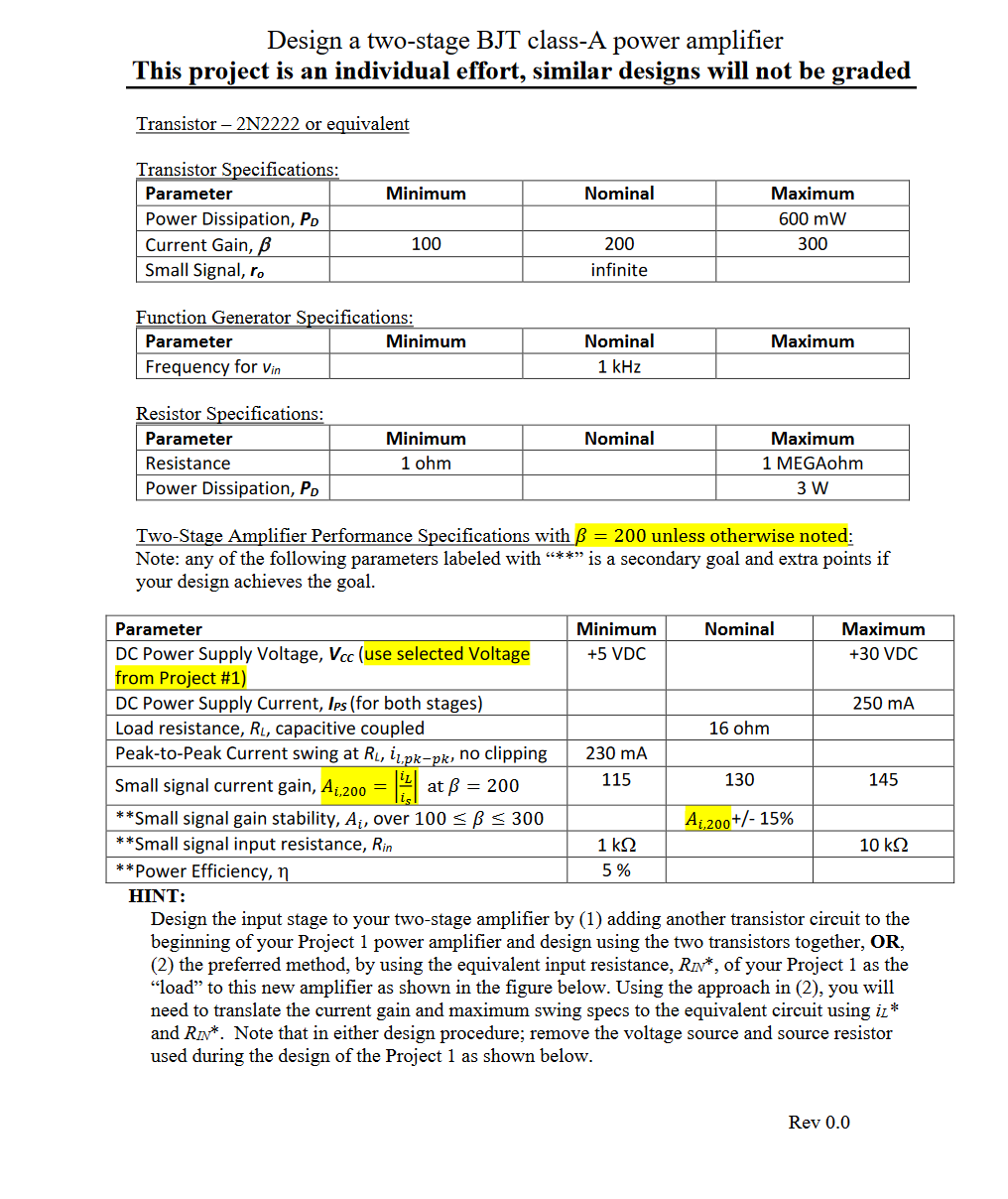 Solved Please try to create the driver/input stage circuit | Chegg.com