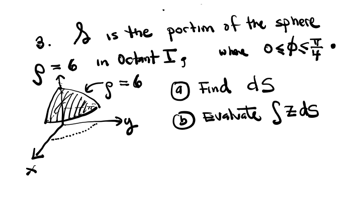 Solved s 3. 8=6 in Octant Is is the portion of the sphere | Chegg.com