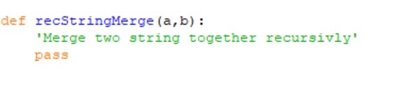 Solved 4 Write A Recursive Function Recstringmerge0 That
