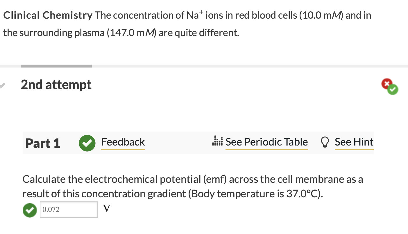Solved Clinical Chemistry The concentration of Na+ions in | Chegg.com
