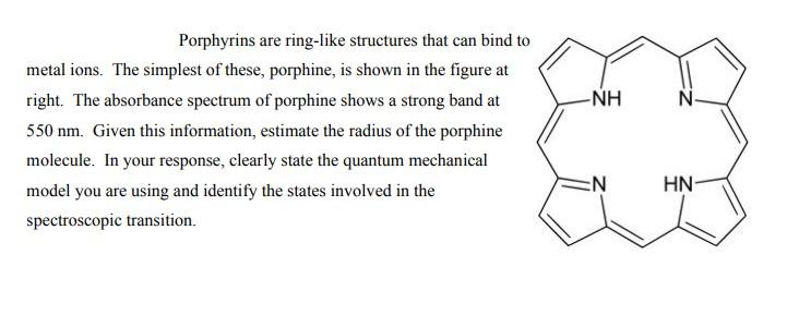 Solved -NH N Porphyrins are ring-like structures that can | Chegg.com